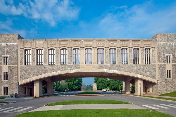 Torgersen Hall Framing the War Memorial at Virginia Tech. | Etsy