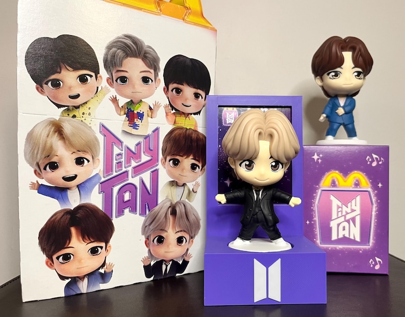 BTS Tiny Tan Figure Display Stands, Mcdonald’s Happy Meal Toy ...