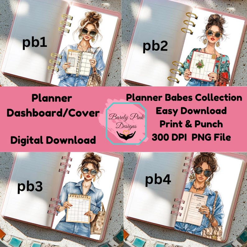 A5 Planner Babes Dashboard: Printable PNG Collection (digital Download) - Etsy