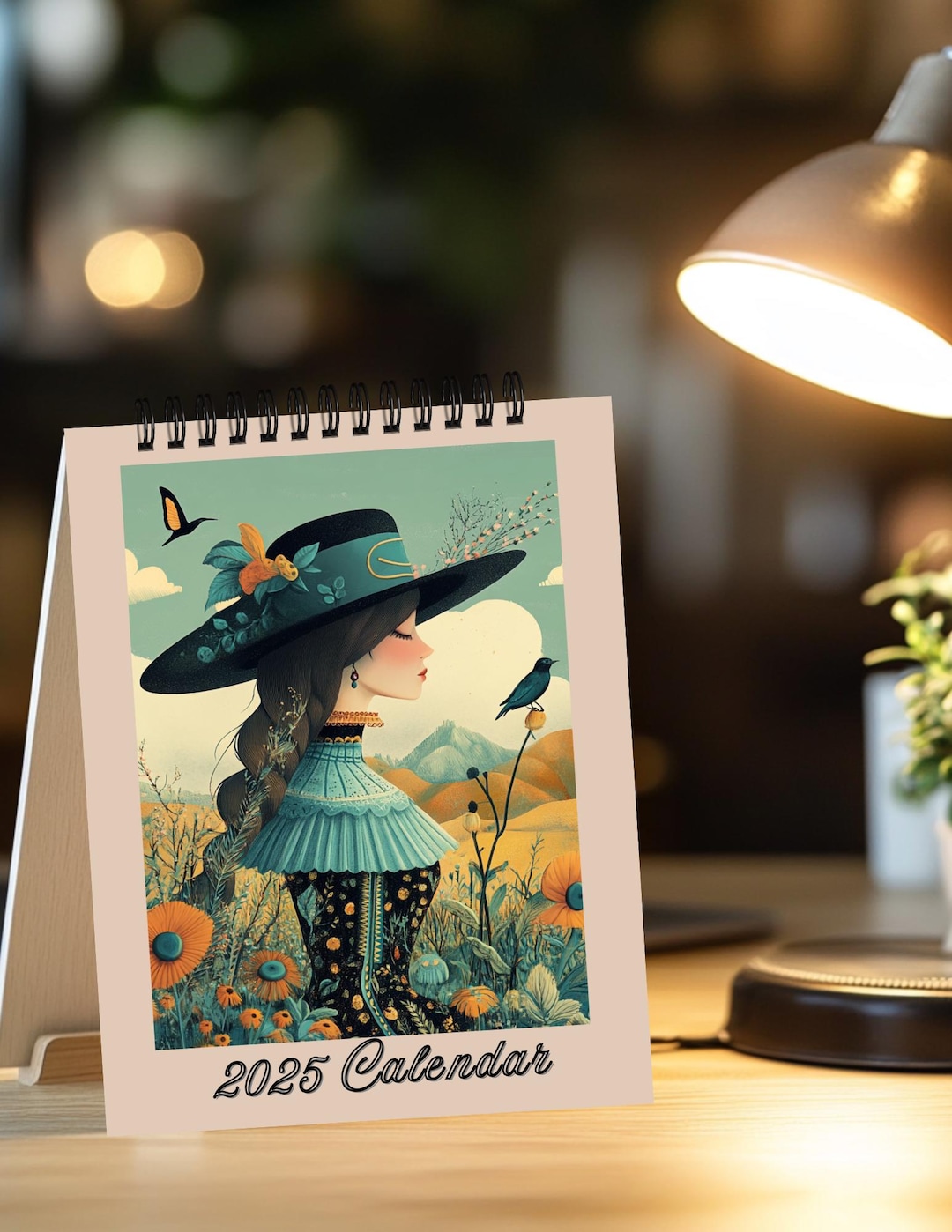 2025 Calendar -mini Standing Desk Calendar- 12mth Calendar Spiral Bound ...