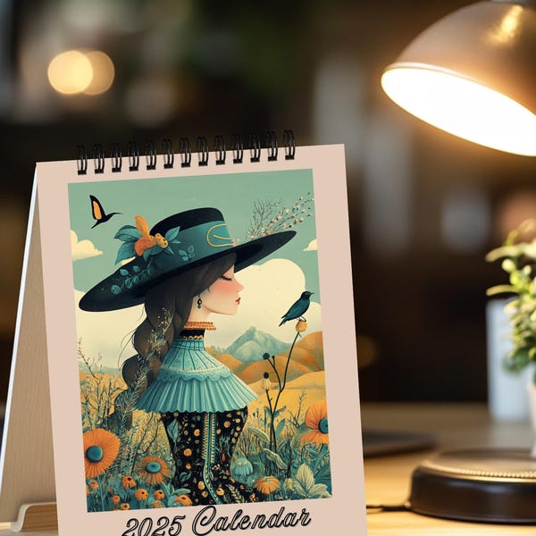 2025 Spiral Desk Calendar - Etsy