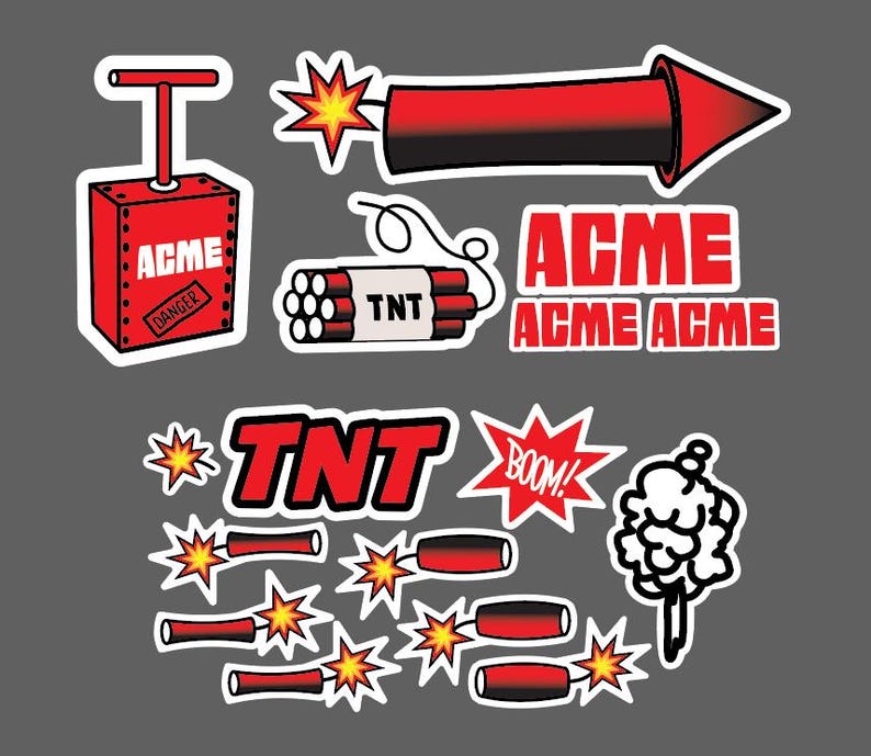 TNT Acme Bomb Firework Explosive SVG Bundle Graphic Digital Download ...