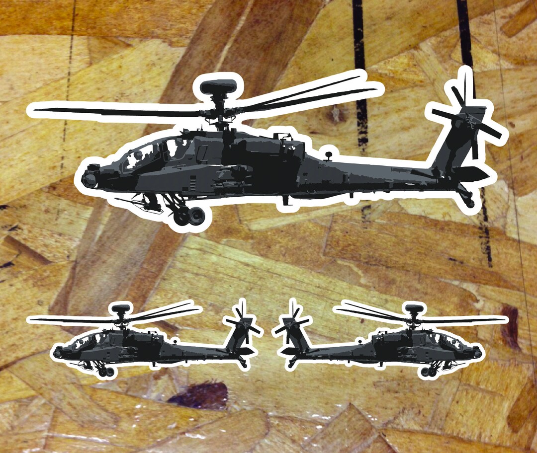 AH-64 Apache Attack Helicopter Sticker Bumper Window Car Truck Decal ...