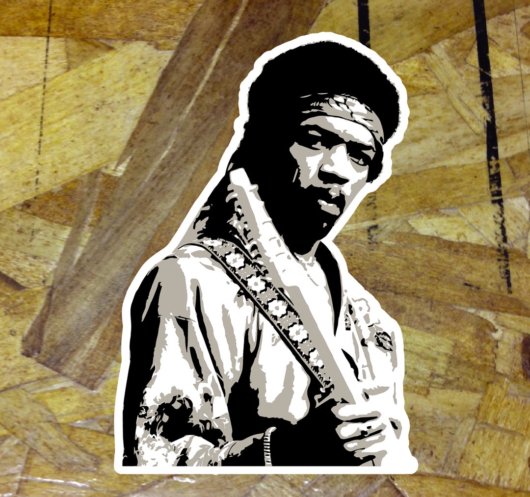 Jimi Hendrix Drawing Illustrated Decal Sticker Window Device Bumper ...