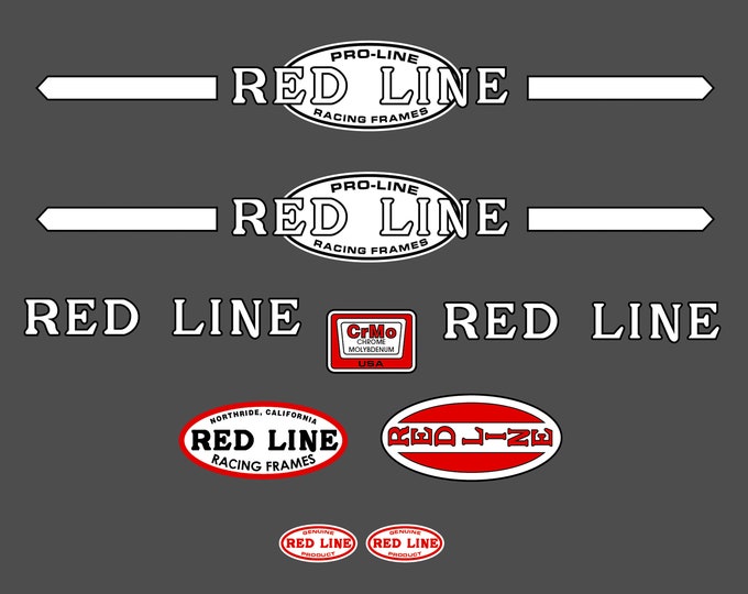 Redline Vinyl Decal Stickers Sheet Bike Frame Cycles Cycling Bicycle - Etsy