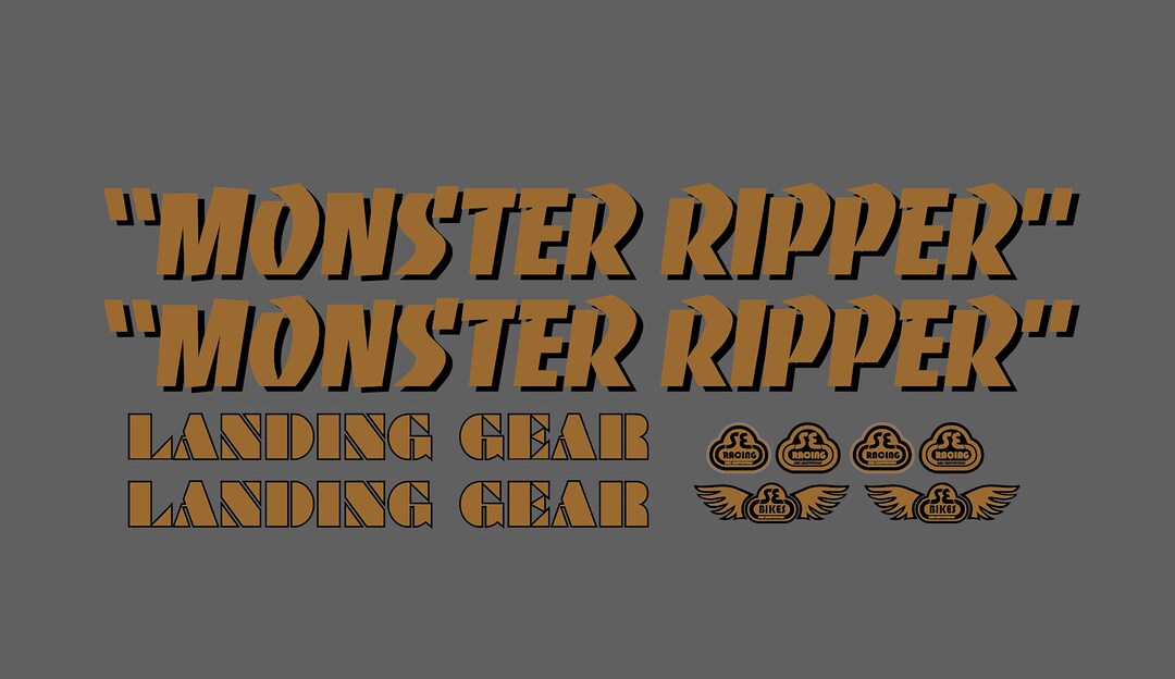 SE Bikes MONSTER Ripper Landing Gear Stickers Decals Bike Kit - Gold ...