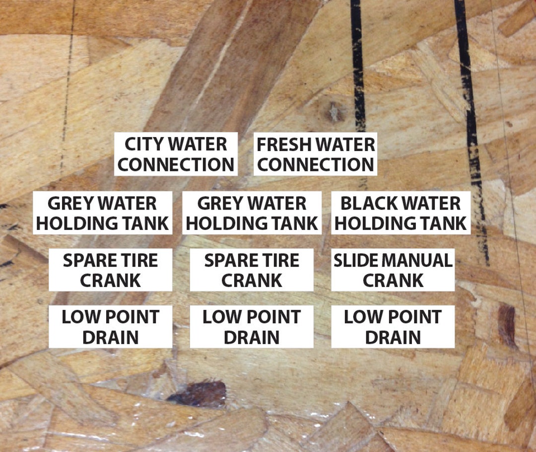 RV Camper Motorhome 5th Water Black Grey Tank Replacement Label Decals ...