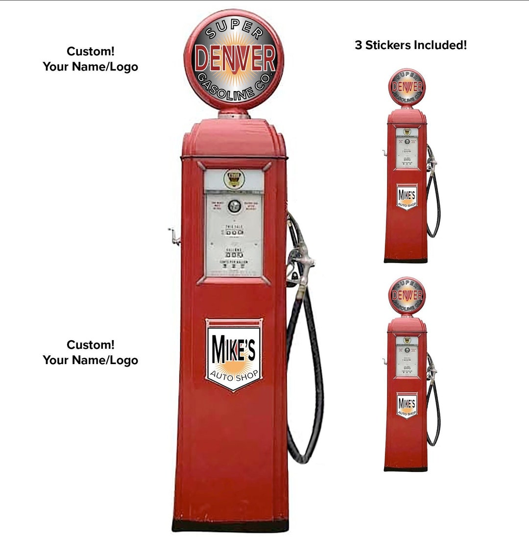 Custom Vintage Oil Gas Co Pump Vinyl Decal Sticker Garage Shop Motor ...