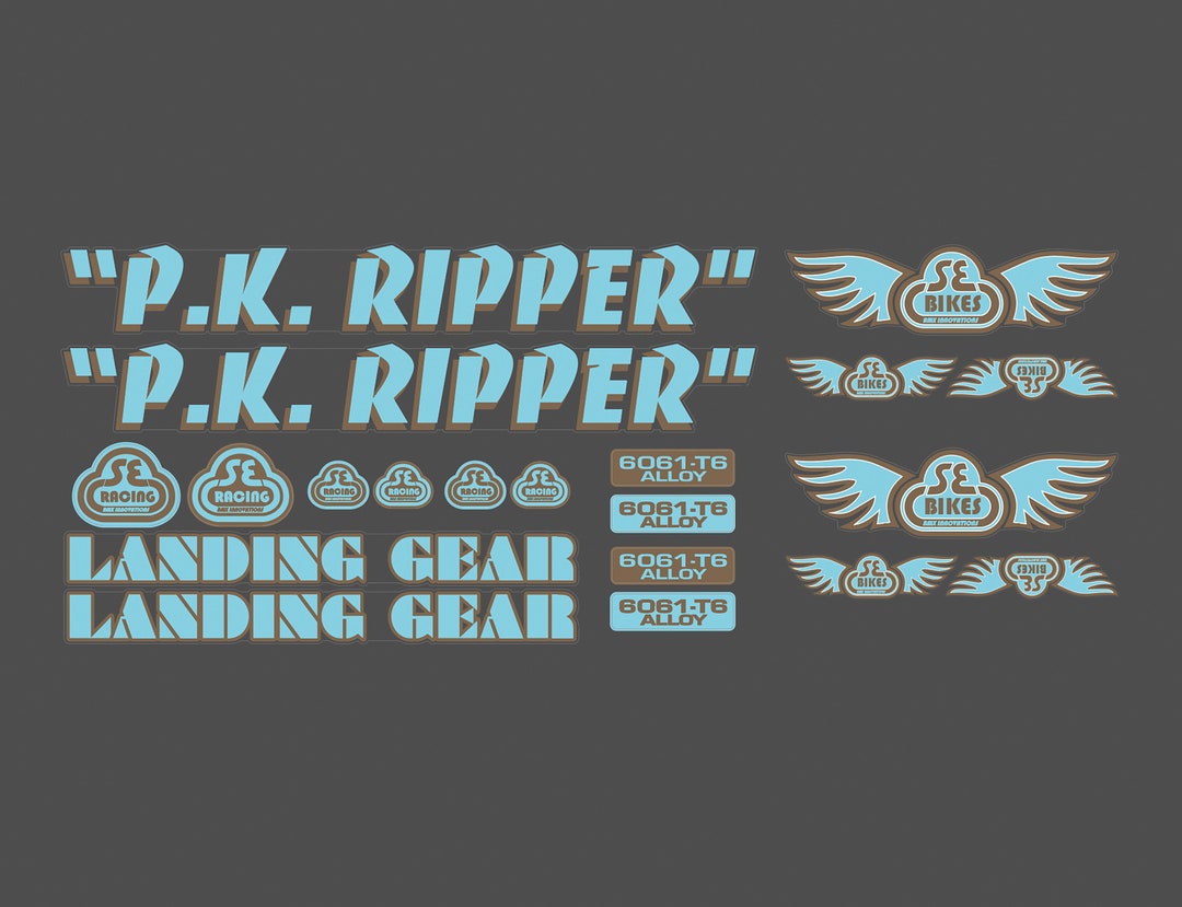SE Bikes BMX PK Ripper Landing Gear Stickers Decals Bike Kit - Light ...
