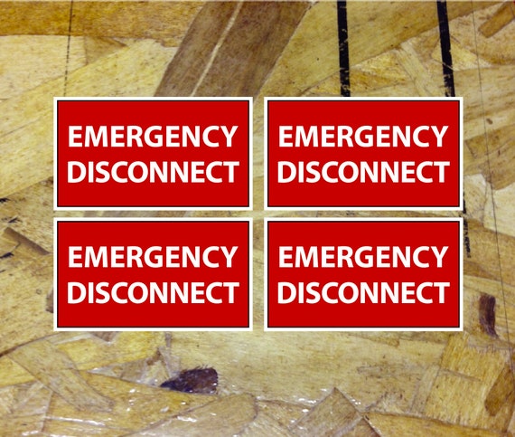 Emergency Disconnect Sticker Decal Electrician ID Label Vinyl - Etsy