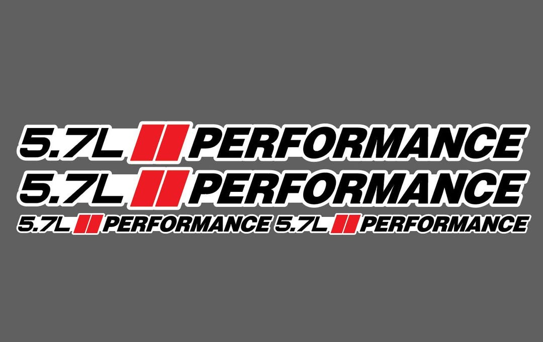Custom 5.7 L PERFORMANCE Race Type Truck Vinyl Sticker Decals 5.7L 4ea ...