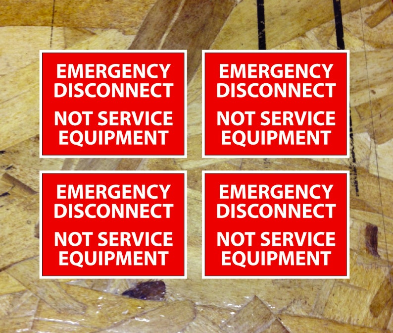 Emergency Disconnect Vinyl Sticker – Electrician Label, Not Service ...