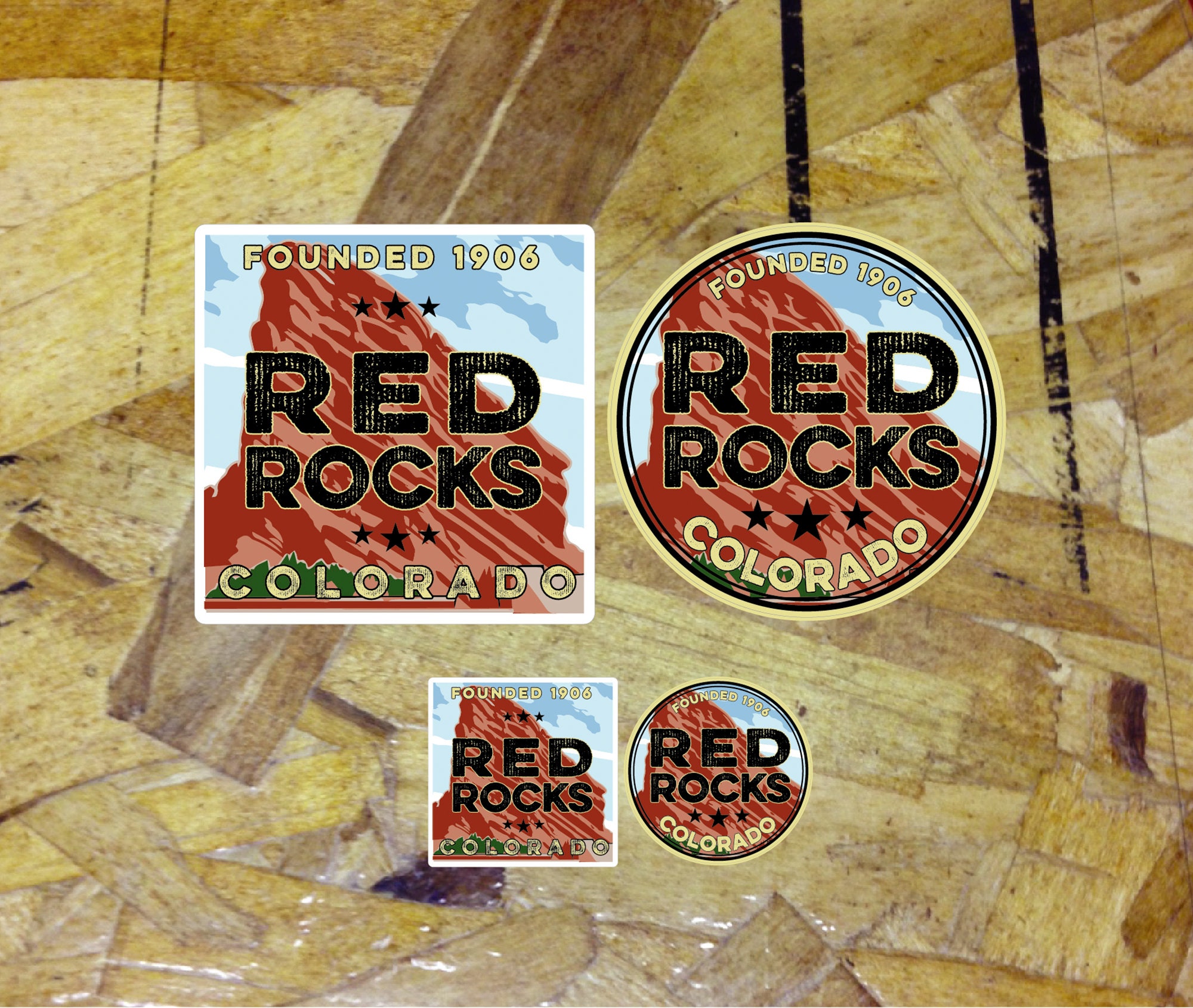 Red Rocks Vintage Decal Sticker Circle Amphitheater Concert - Etsy