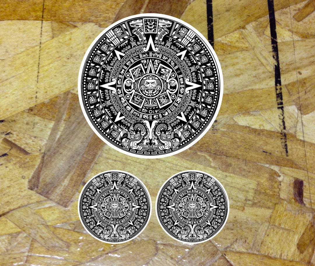 Aztec Calendar Mexico Maya Mayan Gift Xmas Car Bumper Vinyl Sticker ...