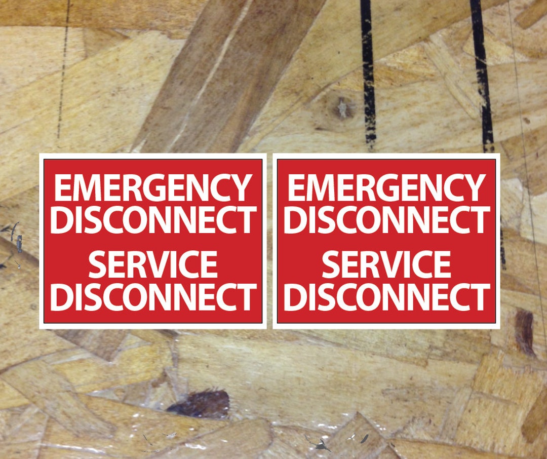 Emergency Disconnect Service Disconnect Sticker Decal Electrician ID ...