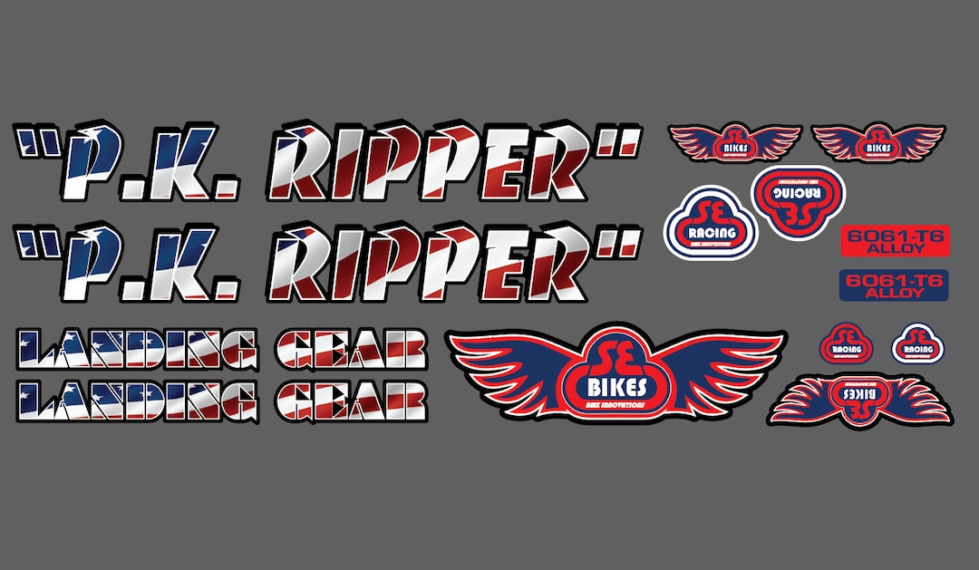 SE Bikes Bmx PK Ripper Landing Gear Stickers Decals Bike Kit - USA Flag ...