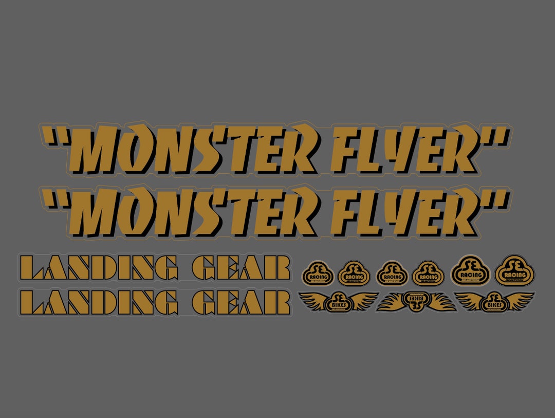 SE Bikes MONSTER Flyer Landing Gear Stickers Decals Bike Kit - Gold ...