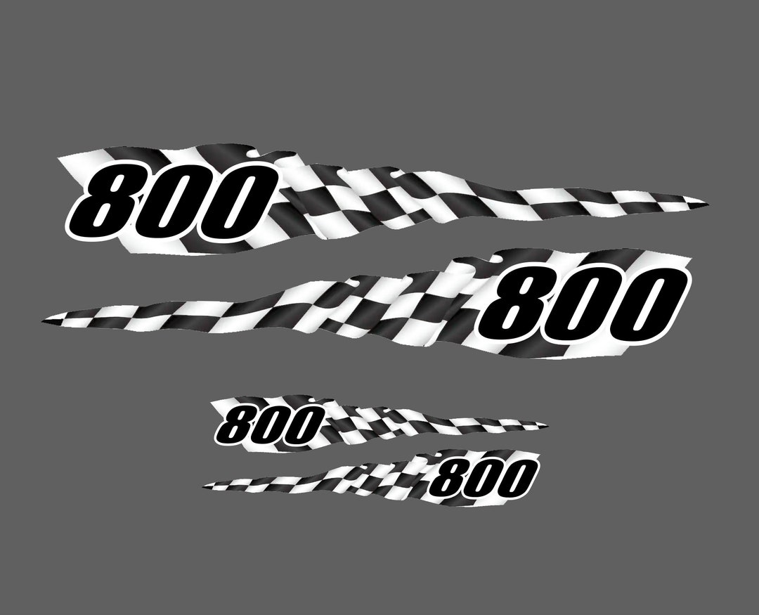 Snowmobile 800 or 600 Checkered Flag Kit Decal Sticker Set - 36" Wide ...