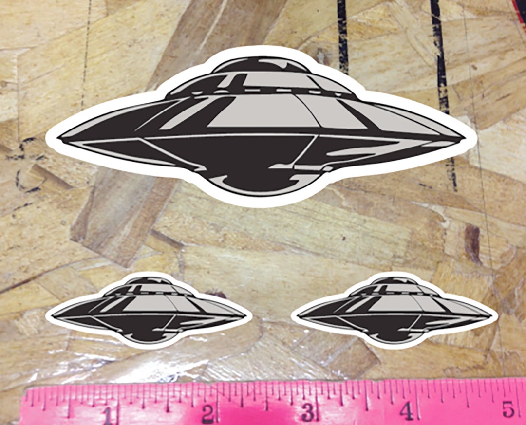 Flying Saucer Spaceship UFO Nasa Alien Outer Space Funny Decal Sticker ...
