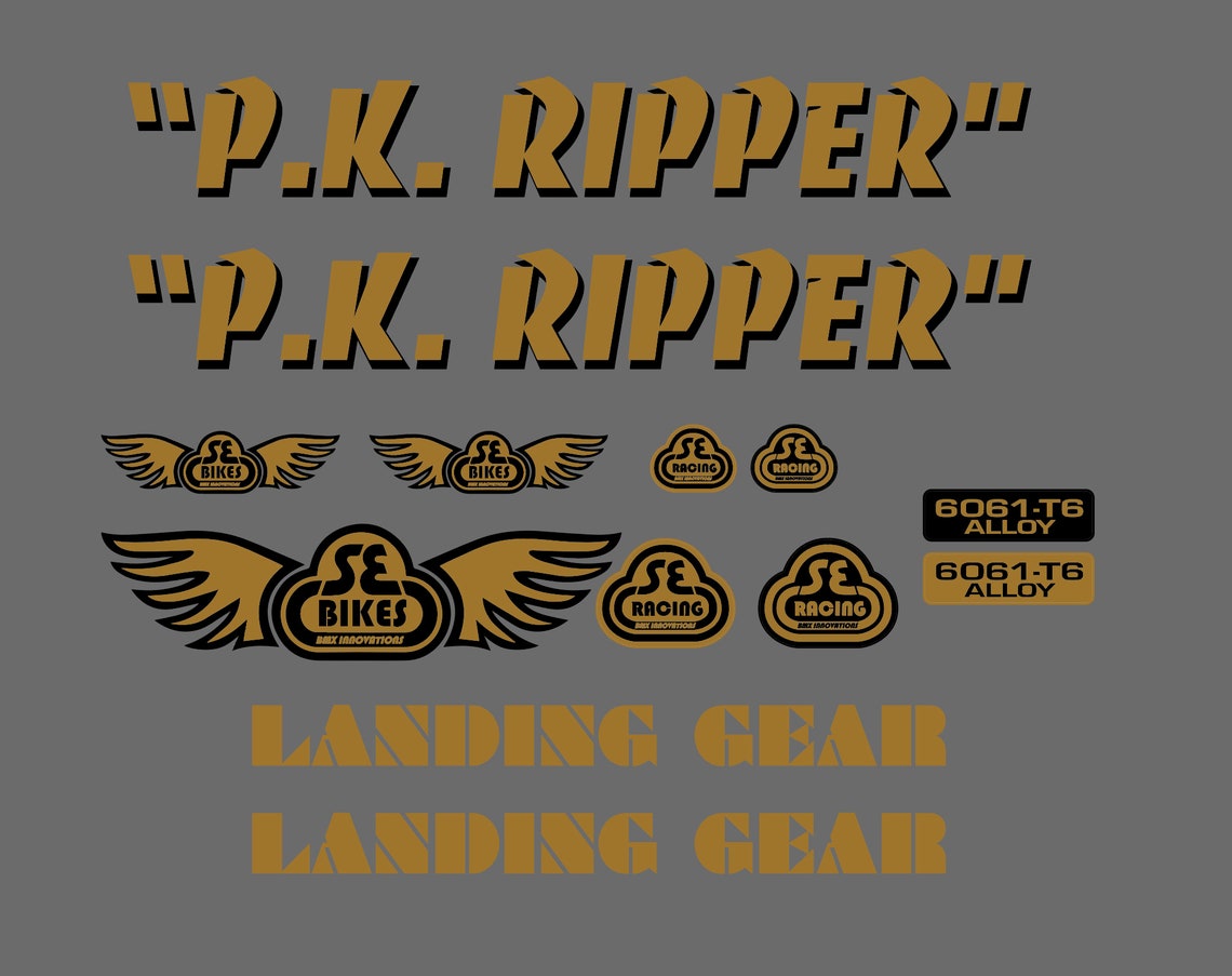 SE Bikes BMX PK Ripper Landing Gear Stickers Decals Bike Kit - Etsy