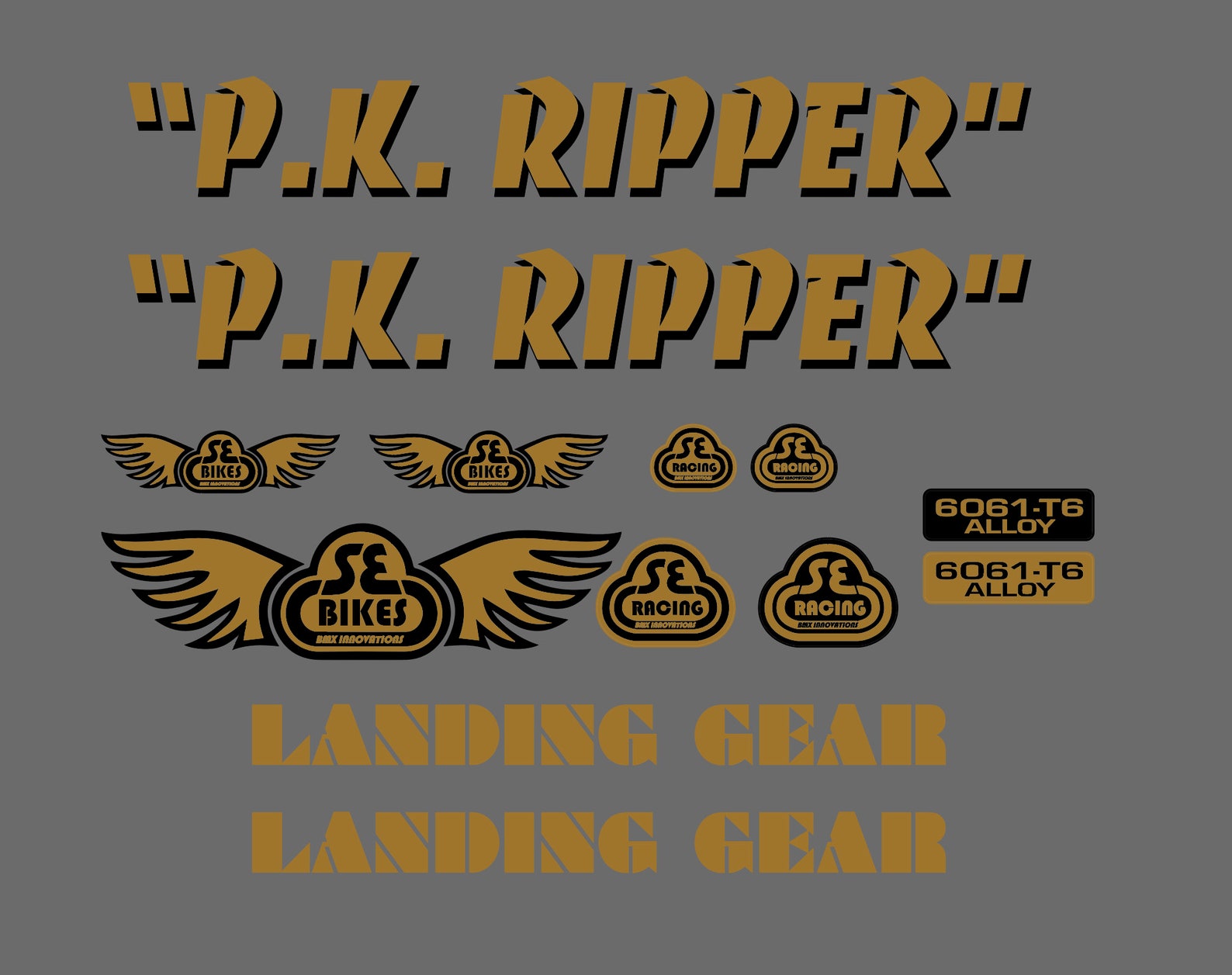 SE Bikes BMX PK Ripper Landing Gear Stickers Decals Bike Kit - Etsy