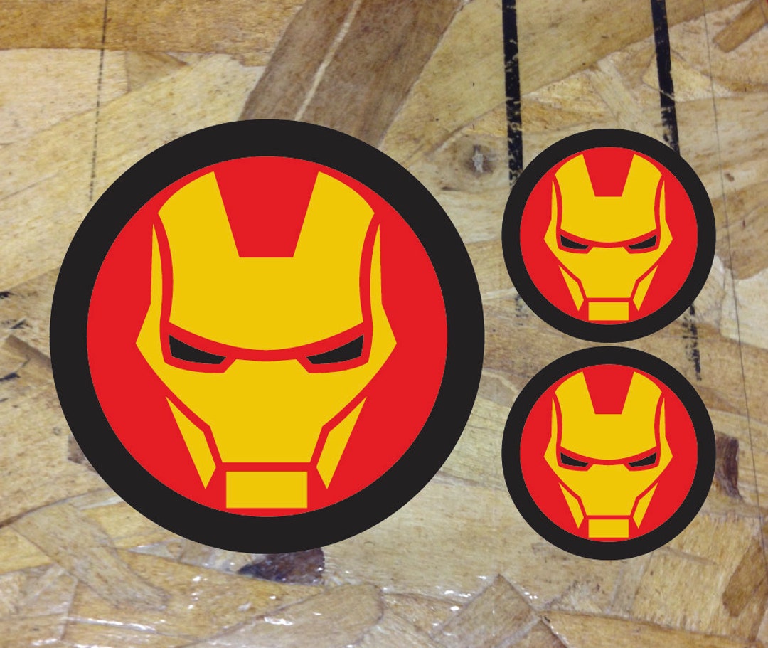 Iron Man Circle Sticker Cool Style Parody Decal Stickers Indoor Outdoor ...