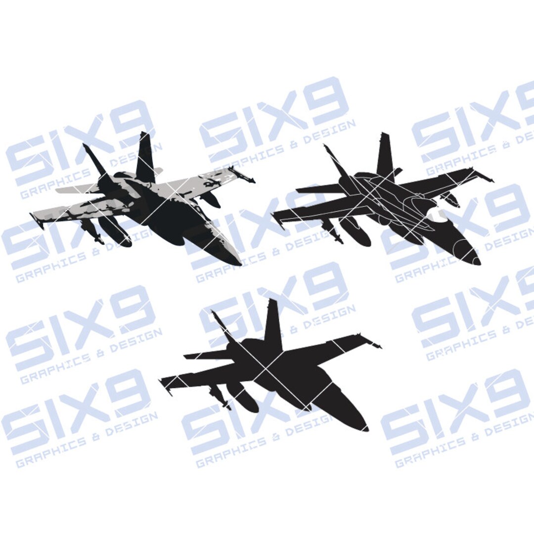 F-18 F/A-18F Hornet Military Jet Airplane Illustration SVG, EPS, PNG ...