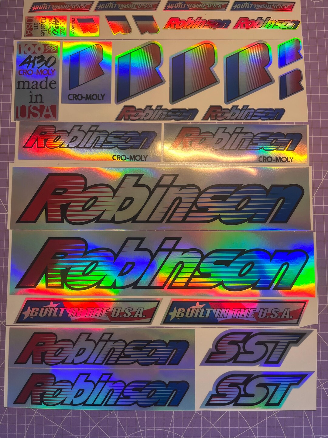 Robinson BMX SST Bike Chrome Stickers Decals Bike Kit Cro Moly 4130 ...