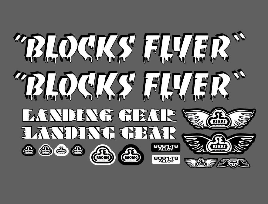 SE Bikes Bmx Blocks Flyer Drip Landing Gear Stickers Decals Bike Kit ...