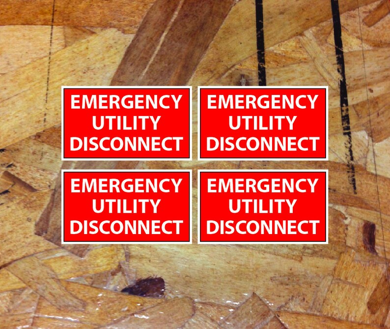 Emergency Utility Disconnect Sticker Decal Electrician ID Label Vinyl ...