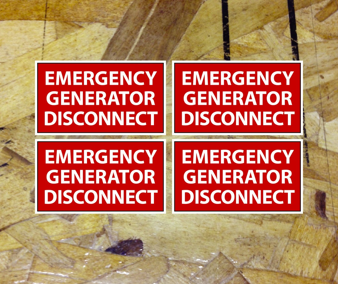 Emergency Generator Disconnect Sticker Decal Electrician ID Label Vinyl ...