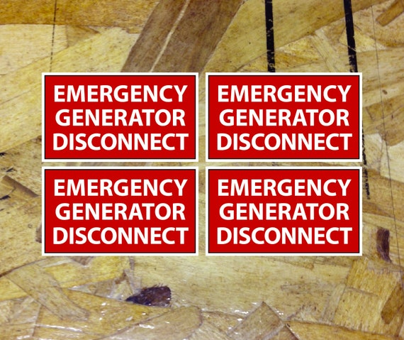 Emergency Generator Disconnect Sticker Decal Electrician ID - Etsy