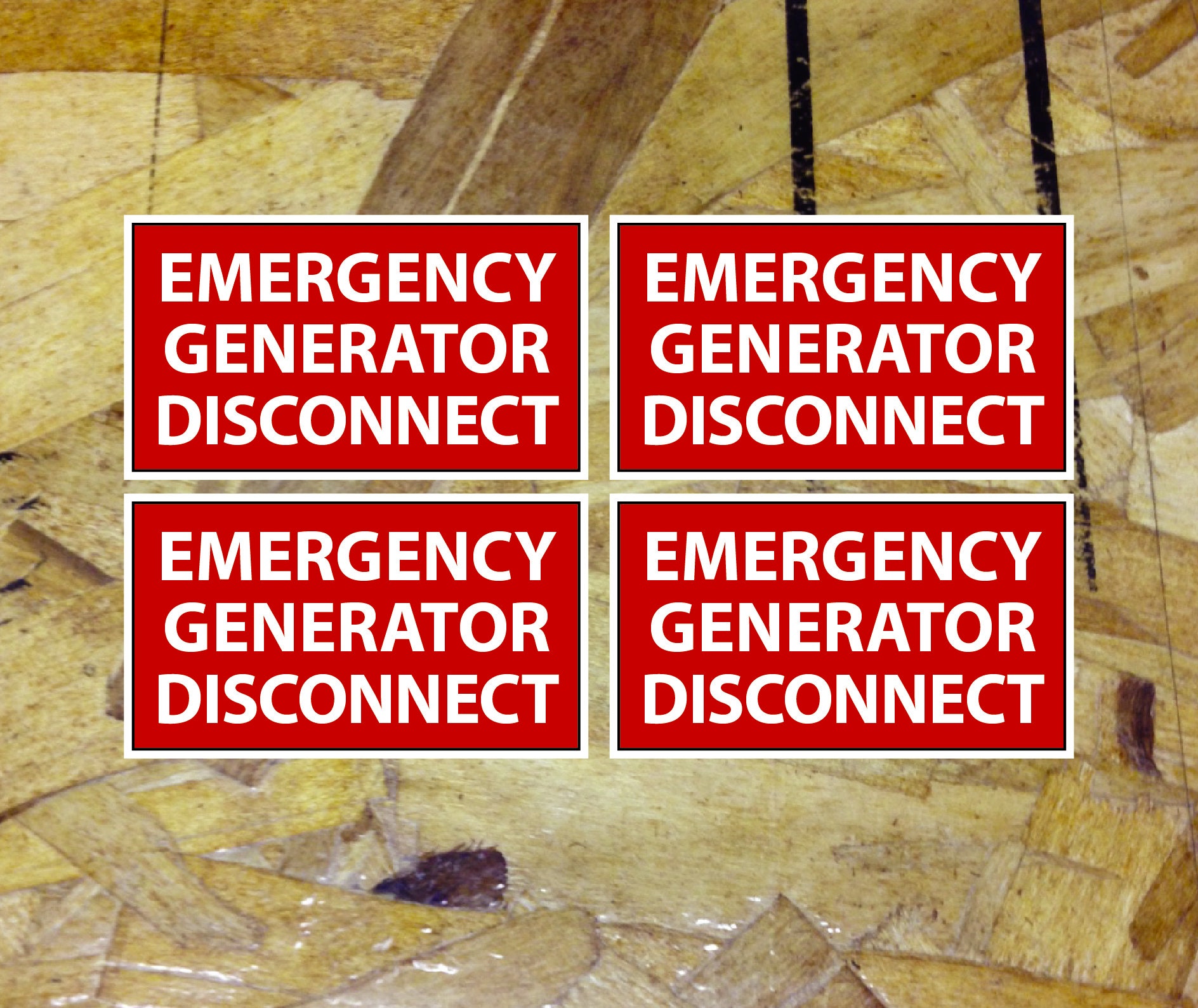 Emergency Generator Disconnect Sticker Decal Electrician ID Label Vinyl ...