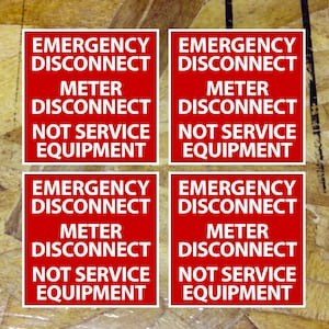 Emergency Disconnect Meter Disconnect Sticker Decal - Etsy