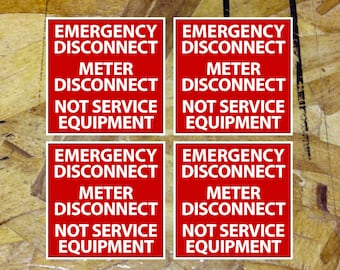 Emergency Disconnect Service Disconnect Sticker Decal Electrician Id ...