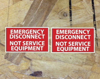 Emergency Generator Disconnect Sticker Decal Electrician ID Label Vinyl ...