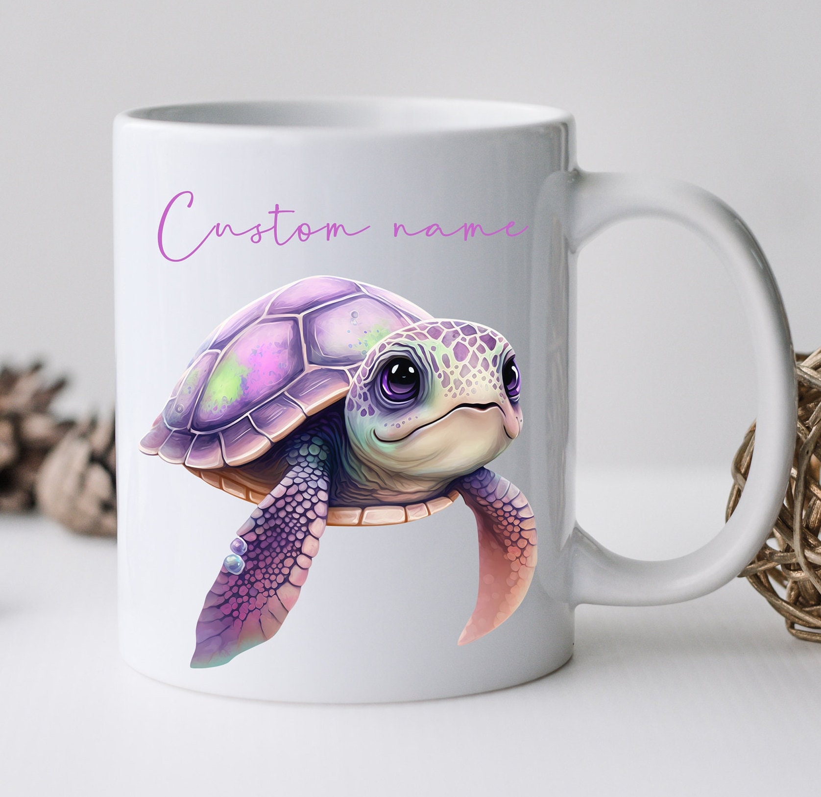Custom Sea Turtle Mug, Personalized Sea Turtle Coffee Mug, Sea Turtle ...