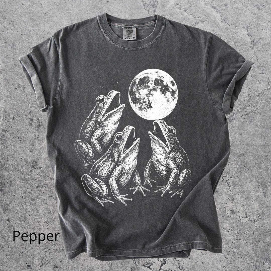 Comfort Colors® Frogs Howling at the Moon Shirt, Funny Frog Shirt ...