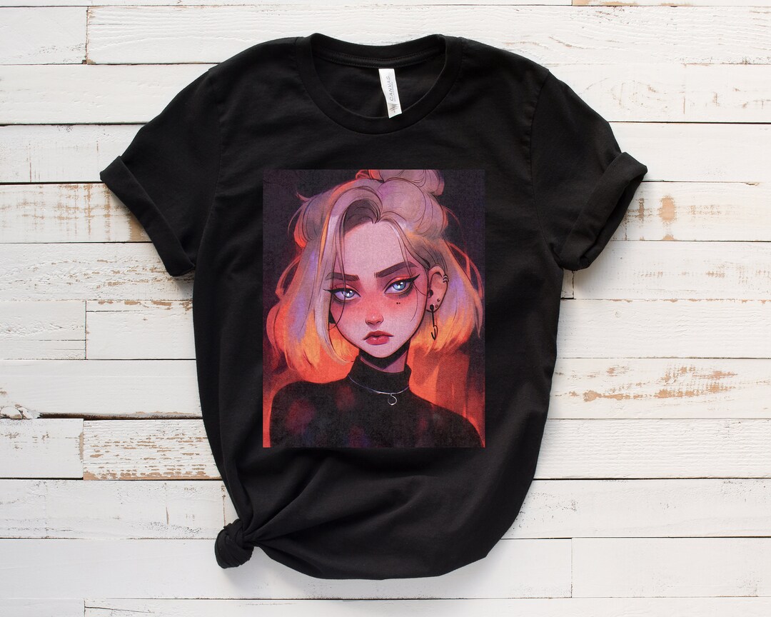 Gothic Girl Shirt, Japanese Vaporwave Shirt, Anime Girl Tshirt, Occult ...
