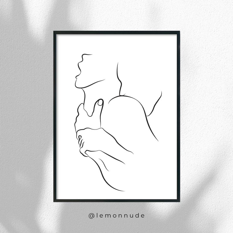 Shoulder Kiss_intimacy Sex Erotic Line Art Minimalism - Etsy Canada