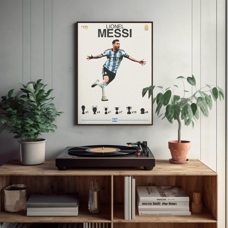 Lionel Messi Poster, Messi Soccer Print Decor, World Cup 2022 Poster ...