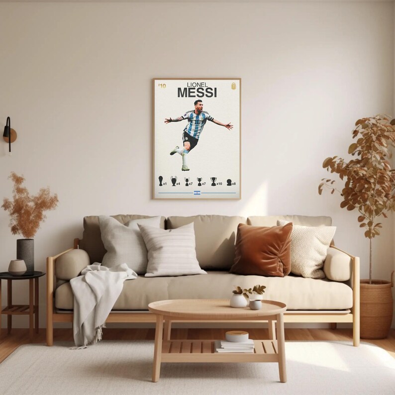 Lionel Messi Poster, Messi Soccer Print Decor, World Cup 2022 Poster ...