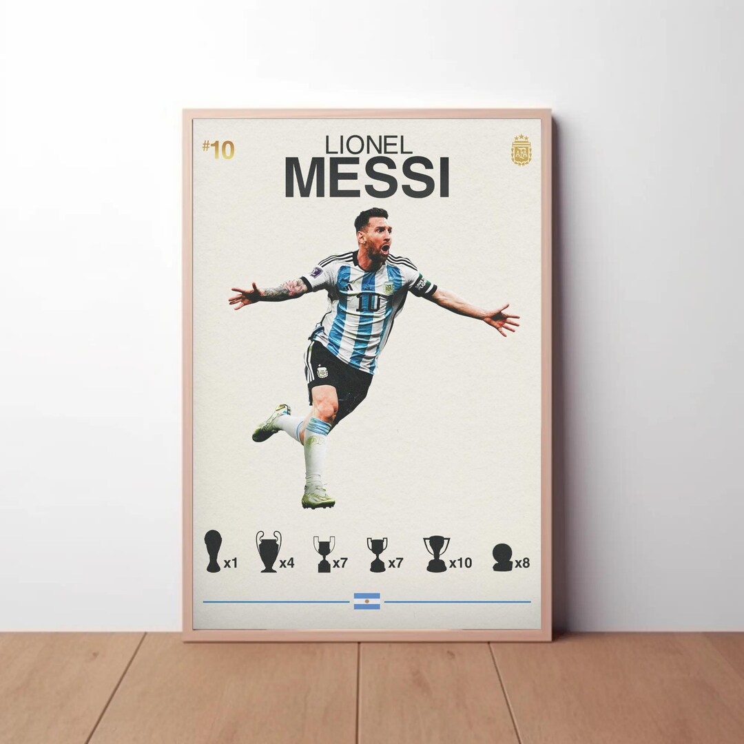Lionel Messi Poster, Messi Soccer Print Decor, World Cup 2022 Poster ...