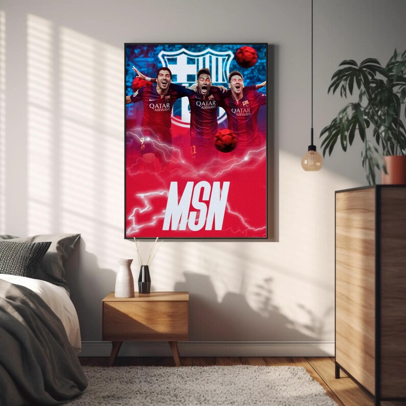 Messi, Suarez, Neymar Printable Download | Iconic MSN Trio Football Art ...