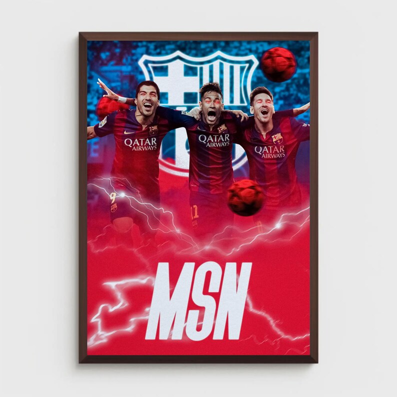 Messi, Suarez, Neymar Printable Download | Iconic MSN Trio Football Art ...