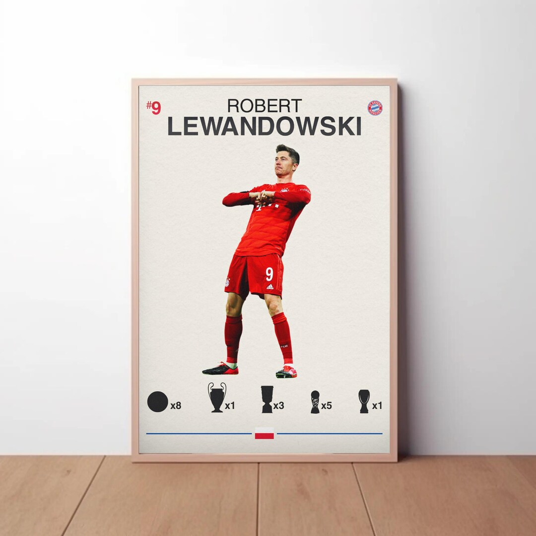 Robert Lewandowski Poster, Bayern Poster, Soccer Gifts, Sports Poster ...