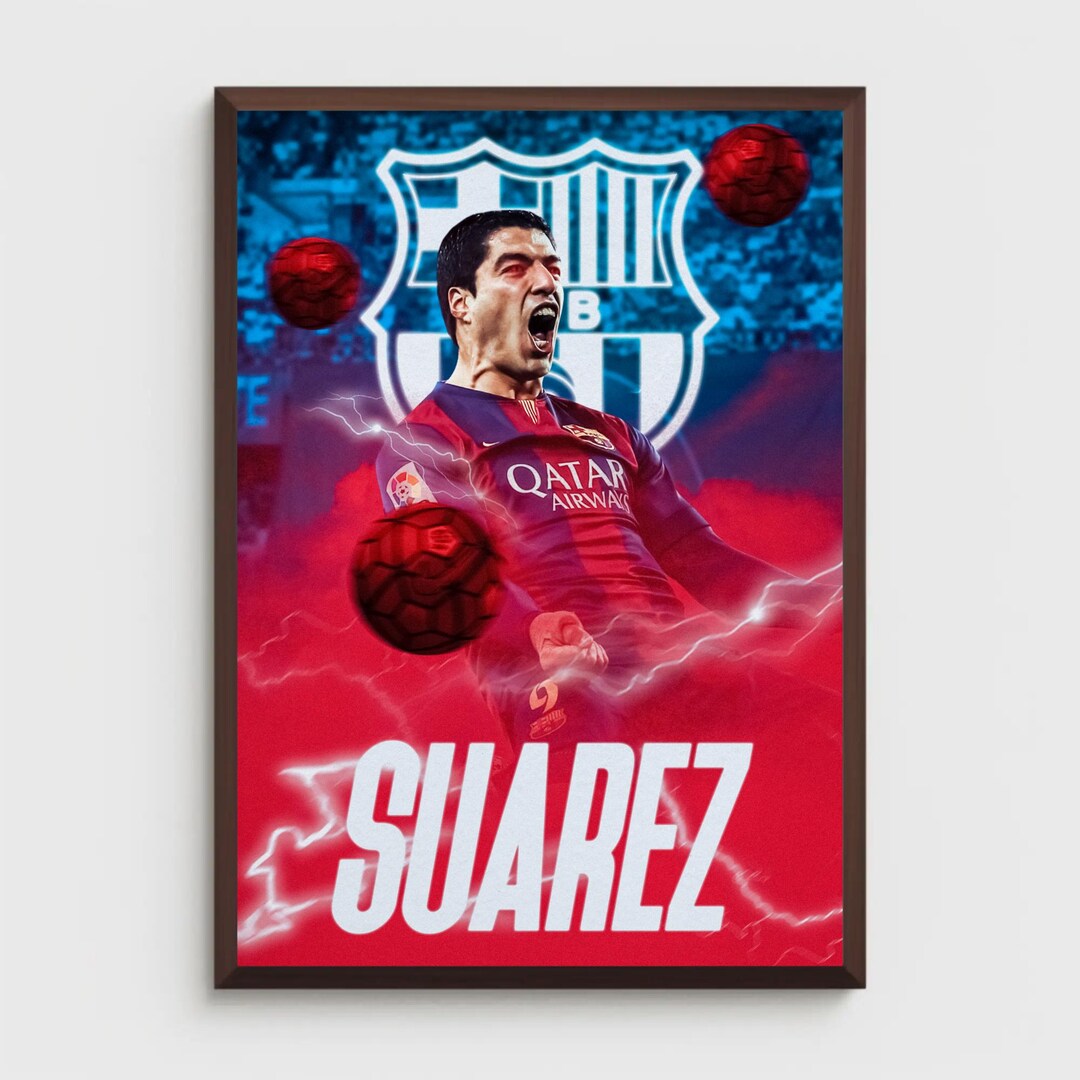 Luis Suarez Poster, Soccer Star Print, Football Decor, Sports ...