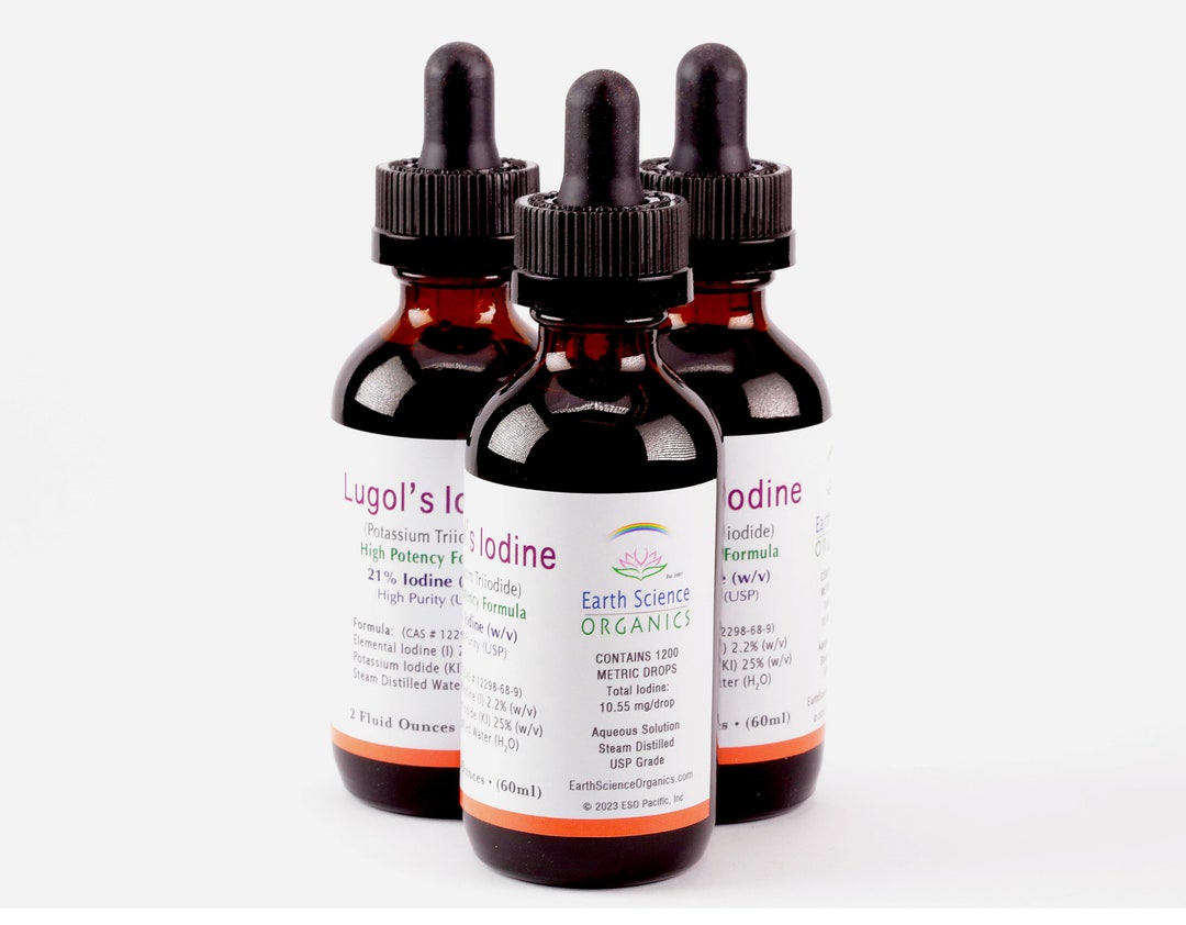 Lugol's Iodine 21% Solution: High Potency Formula, USA 2oz 3-pack - Etsy