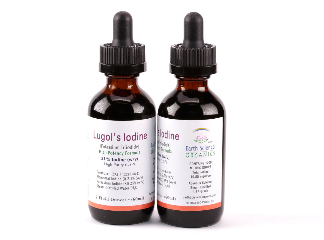 TWIN PACK 2 Oz 21% Lugols Iodine High Potency Formula Earth Science ...