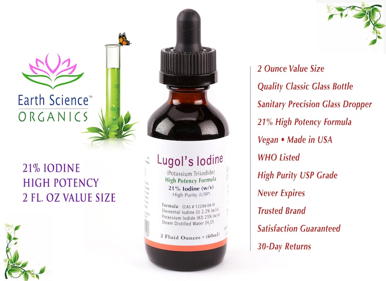21% Lugol's Iodine Solution: Top Brand High Potency Formula W/dropper ...